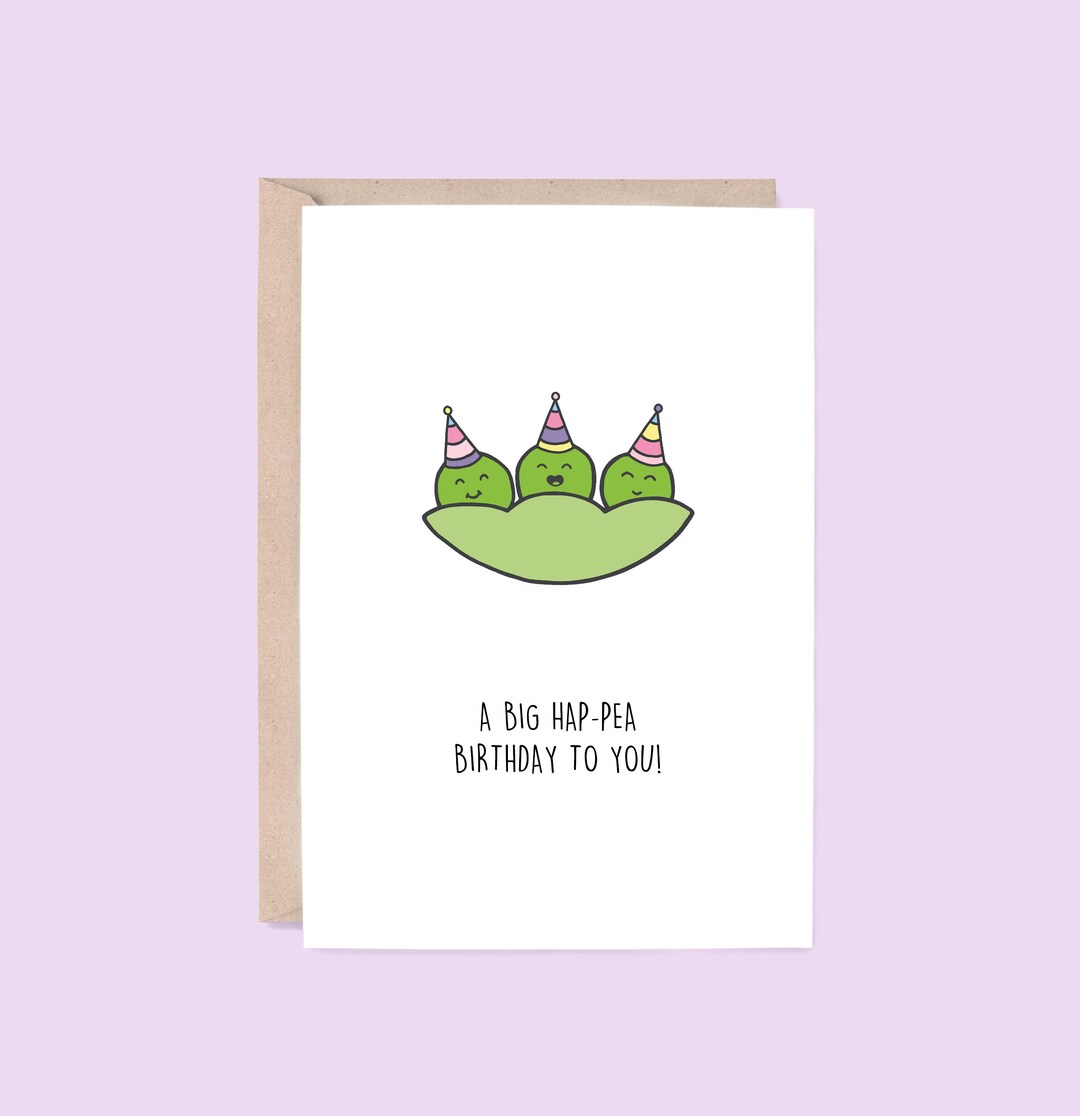 Hap-pea Birthday Greeting Card Peas in a Pod birthday Card - Etsy Canada