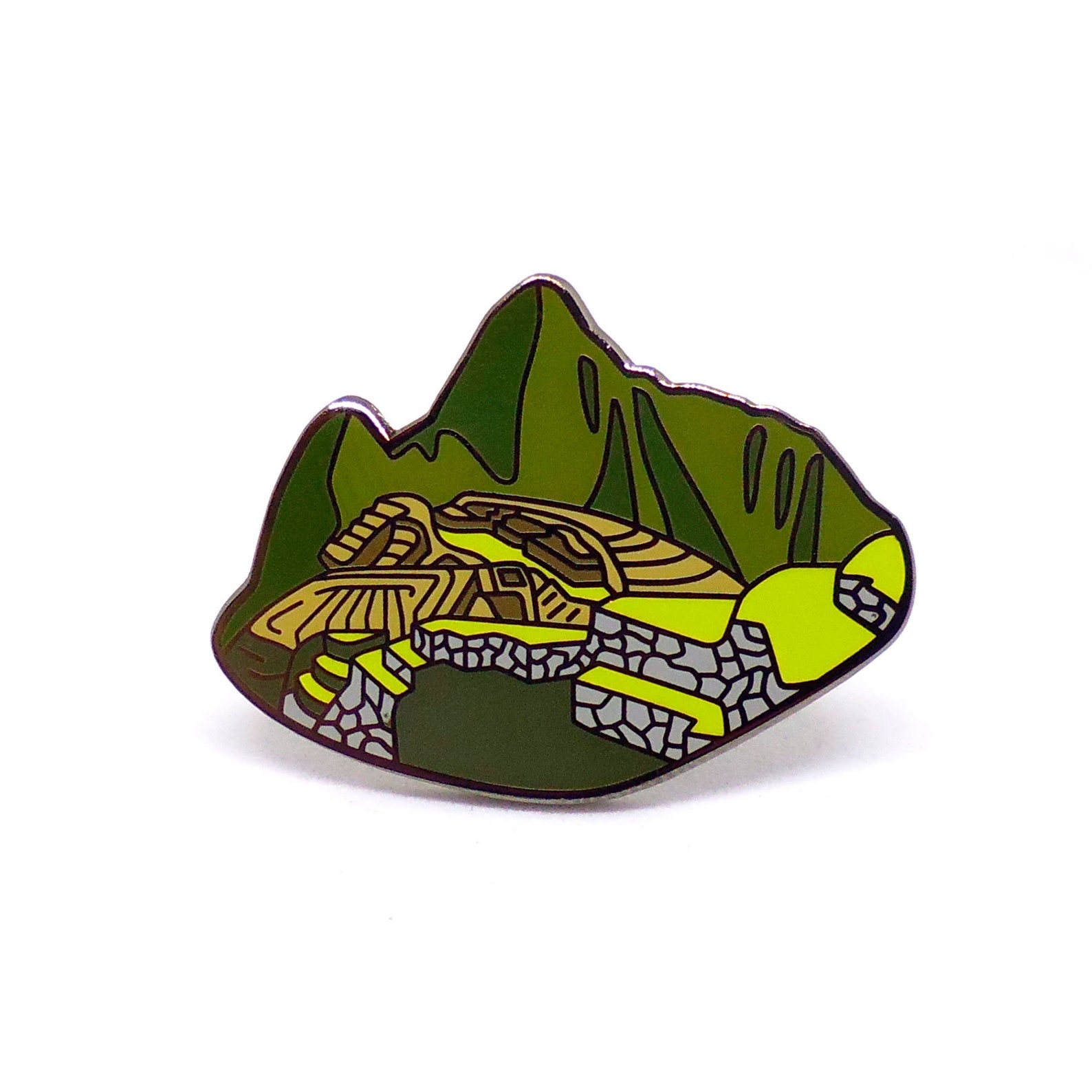 Machu Picchu Hard Enamel Pin, Peru Art, Peruvian Inca Trail Andes ...