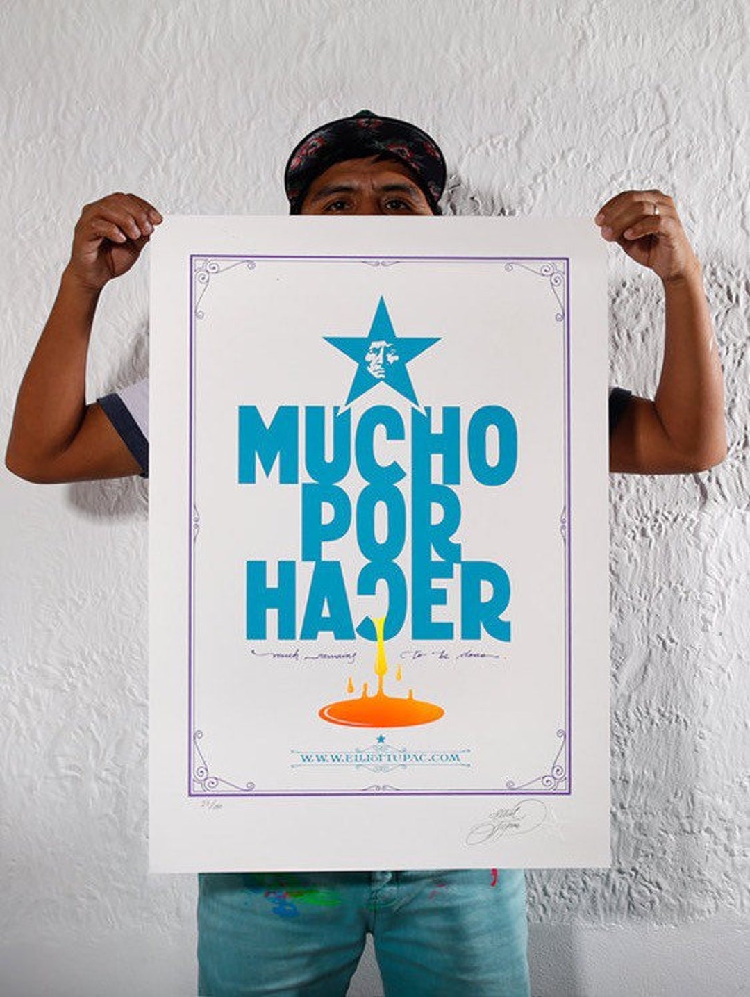 Elliot Tupac "mucho Por Hacer" Signed Lithograph - Peruvian Chicha Art ...