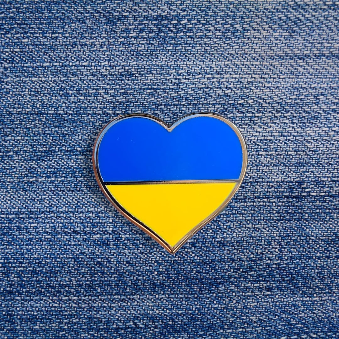 Ukraine Heart Flag Hard Enamel Pin – Ukrainian Lapel Badge for Support ...
