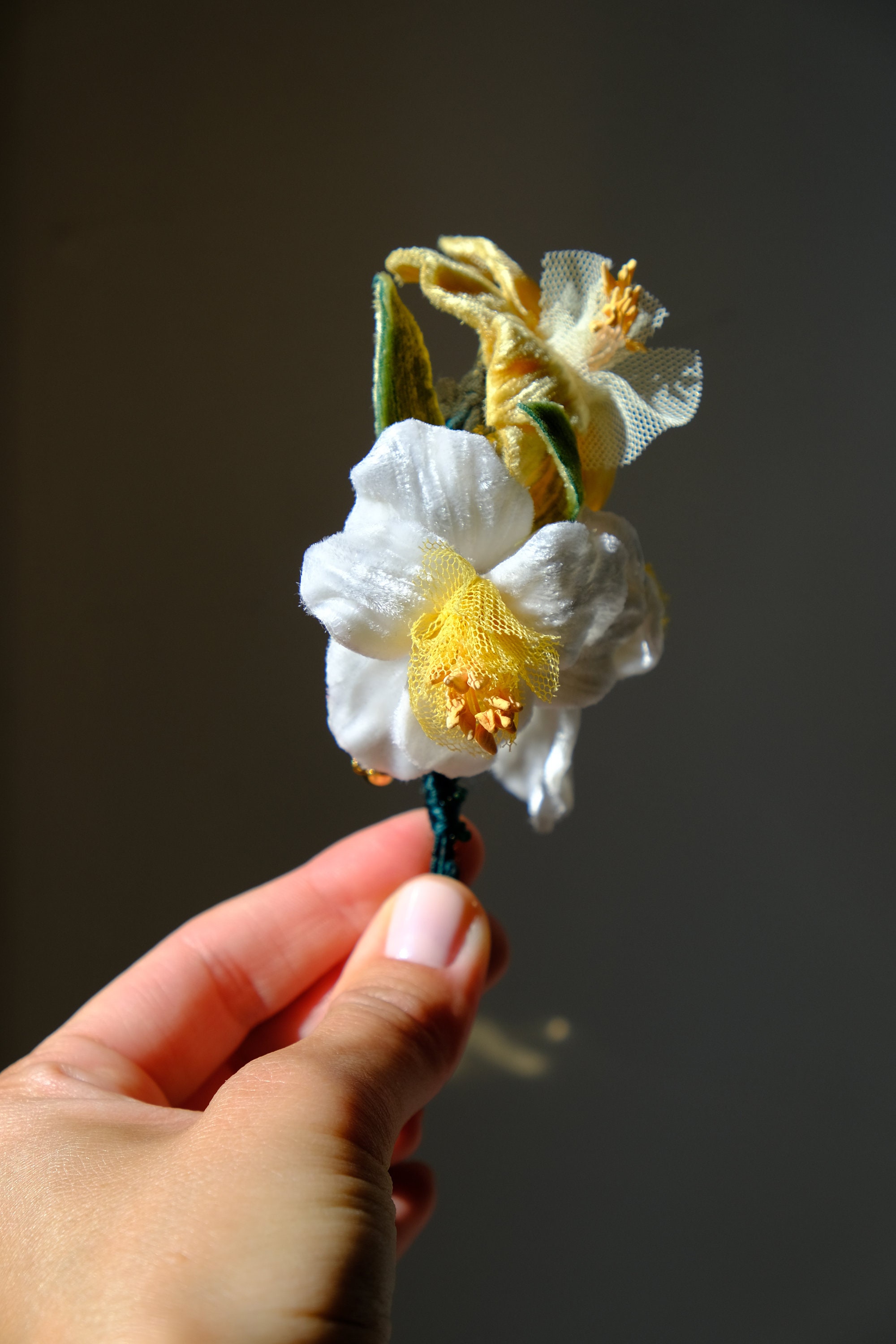 Narcissus Flower Brooch, Flower Brooch, Flower Jewelry, Flower Brooch ...