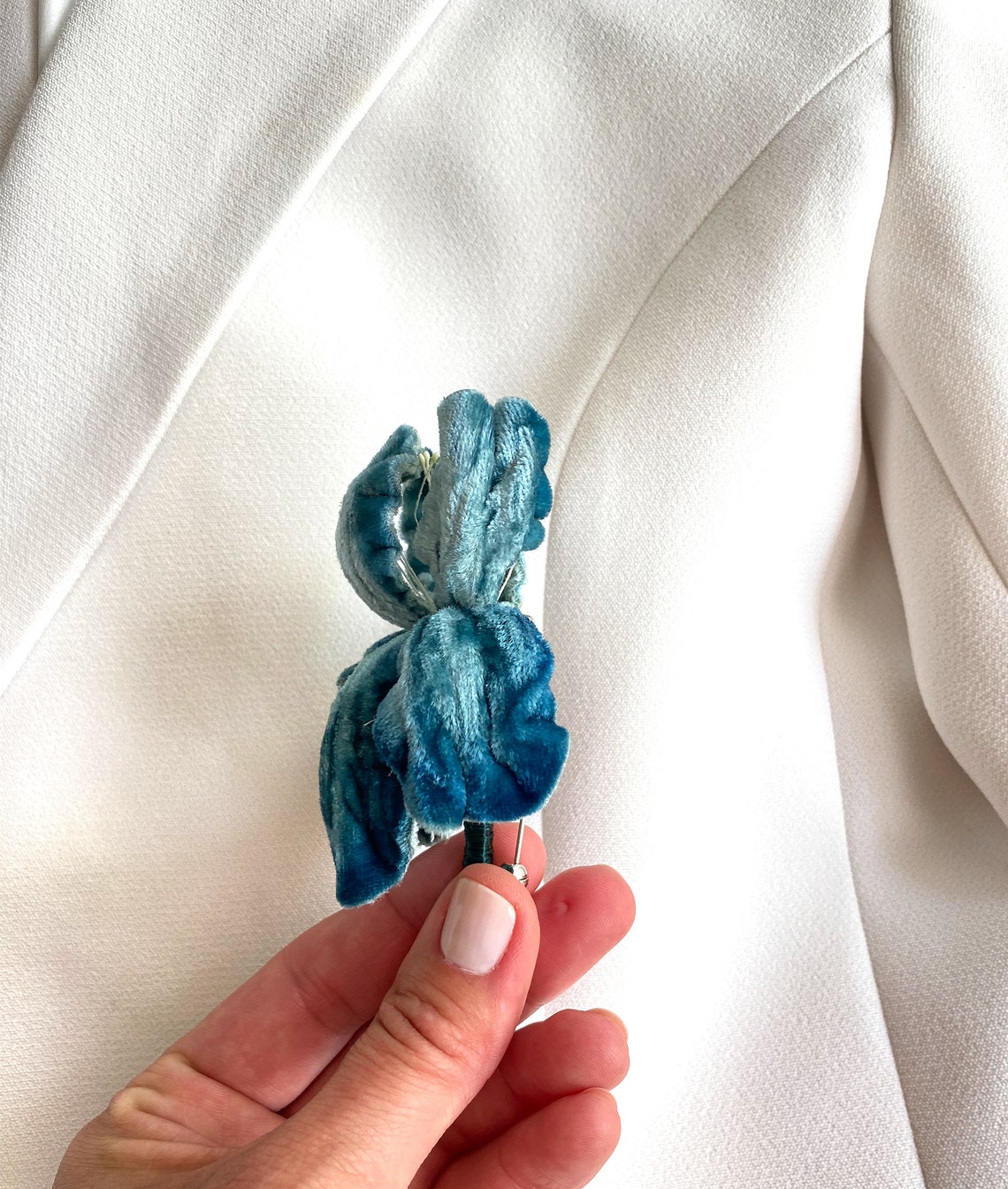 Blue Velvet Iris Flower Brooch, Flower Brooch, Flower Jewelry, Flower ...