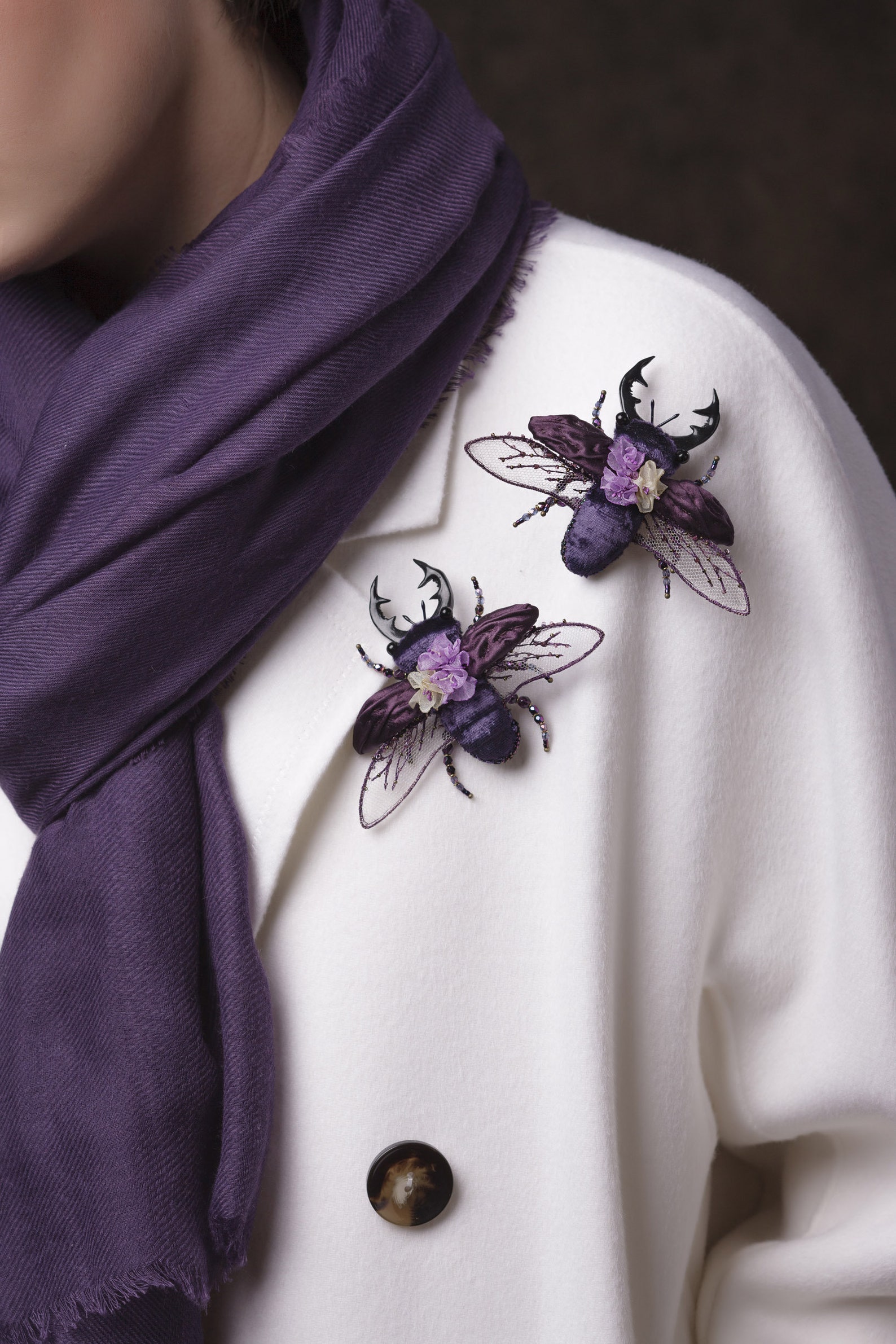 Purple Stag Beetle Brooch - Etsy