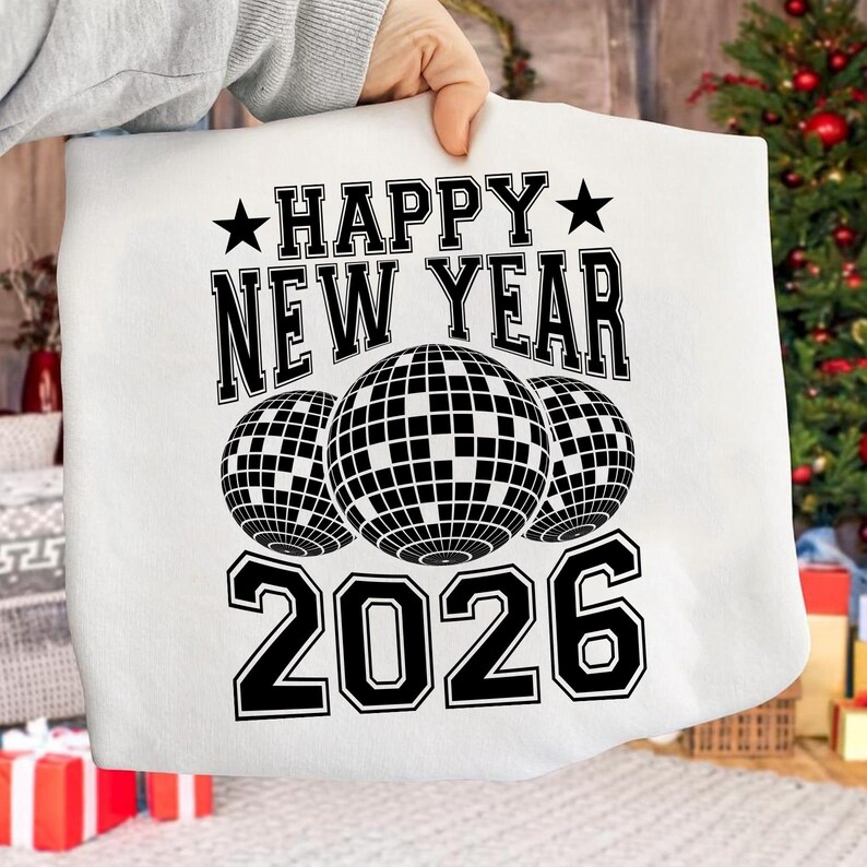 Happy New Year 2026 Svg Png, Retro Disco 2026 Svg, New Years Shirt Svg ...