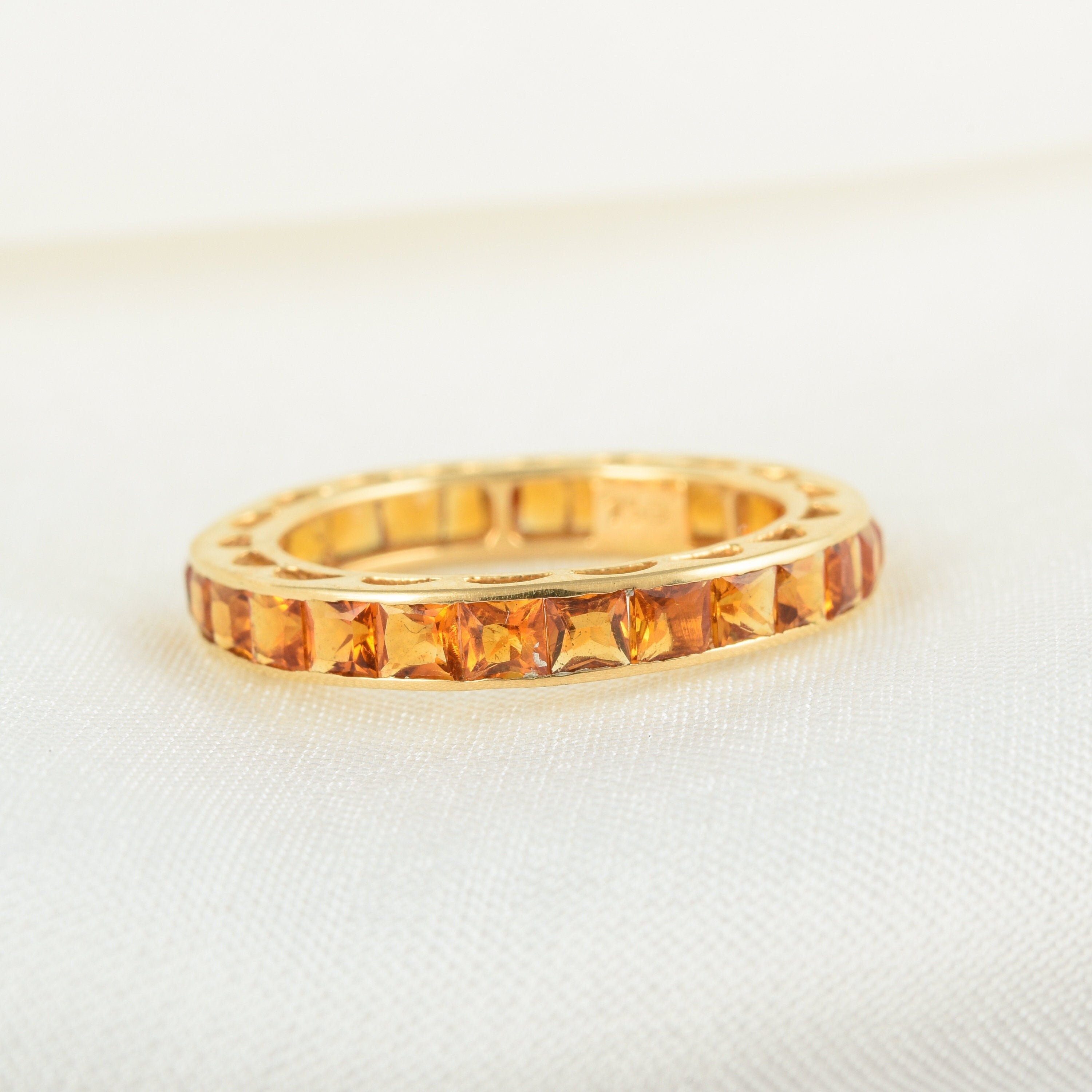 Solid 18K Yellow Gold- Natural Citrine Gold Ring- November Birthstone ...