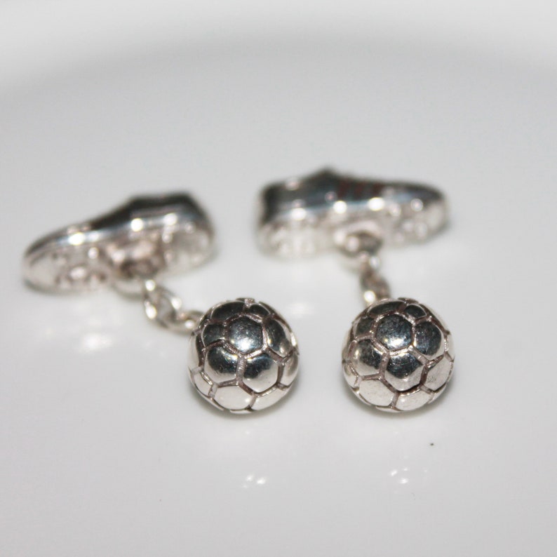 SOCCER BALL Cufflinks Solid 925 Silver Football Cufflinks - Etsy