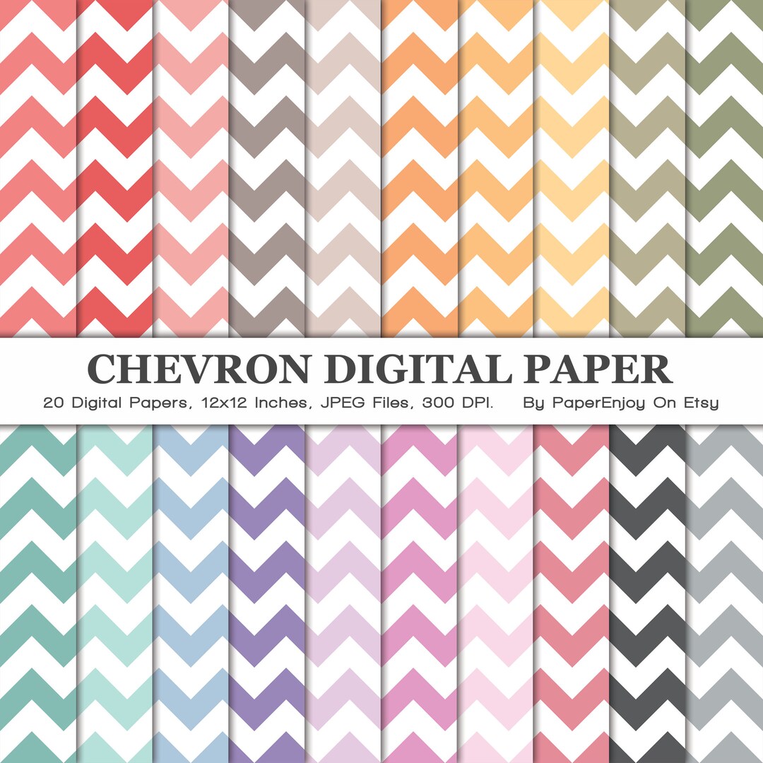 Chevron Digital Paper - Zig Zag Pattern, Geometric, Pastel - Commercial ...