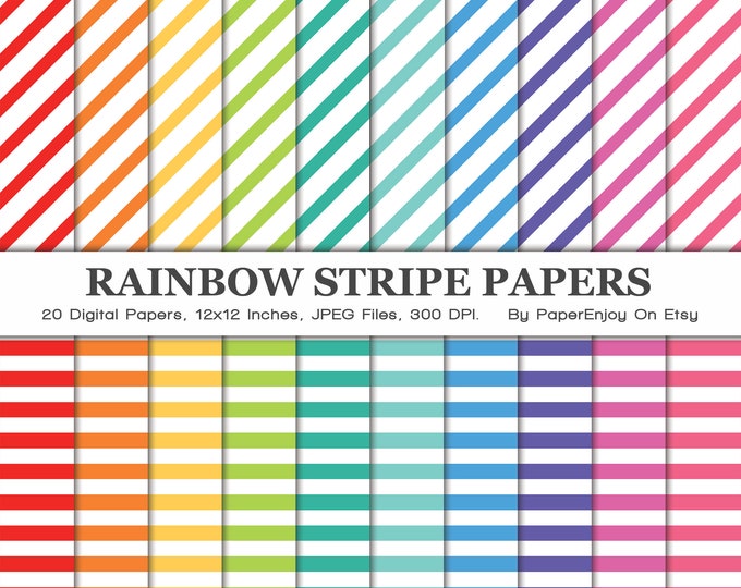 Rainbow digital papers Patterns Backgrounds Personal and commercial use ...