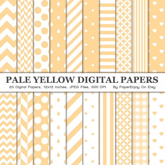 Yellow Digital Paper Yellow Digital Pattern Yellow Chevron - Etsy