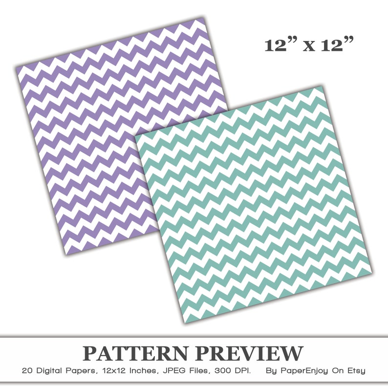 Chevron Digital Paper - Zig Zag Pattern, Geometric, Pastel - Commercial ...