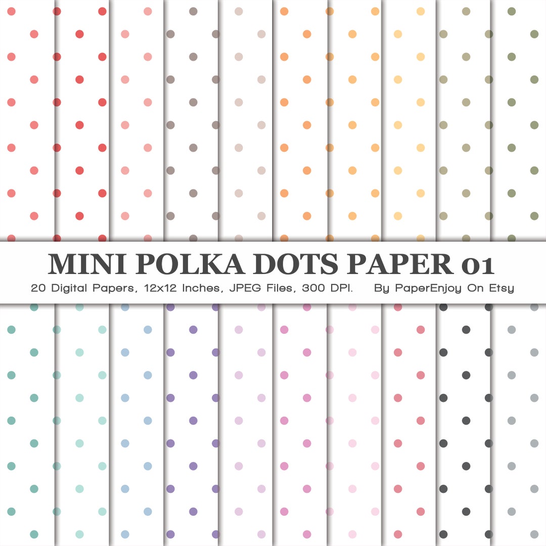 Mini Polka Dots Digital Paper, Polka Dot Digital Paper, Mini Dots Paper ...