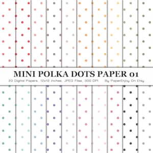 Mini Polka Dots Digital Paper, Polka Dot Digital Paper, Mini Dots Paper ...