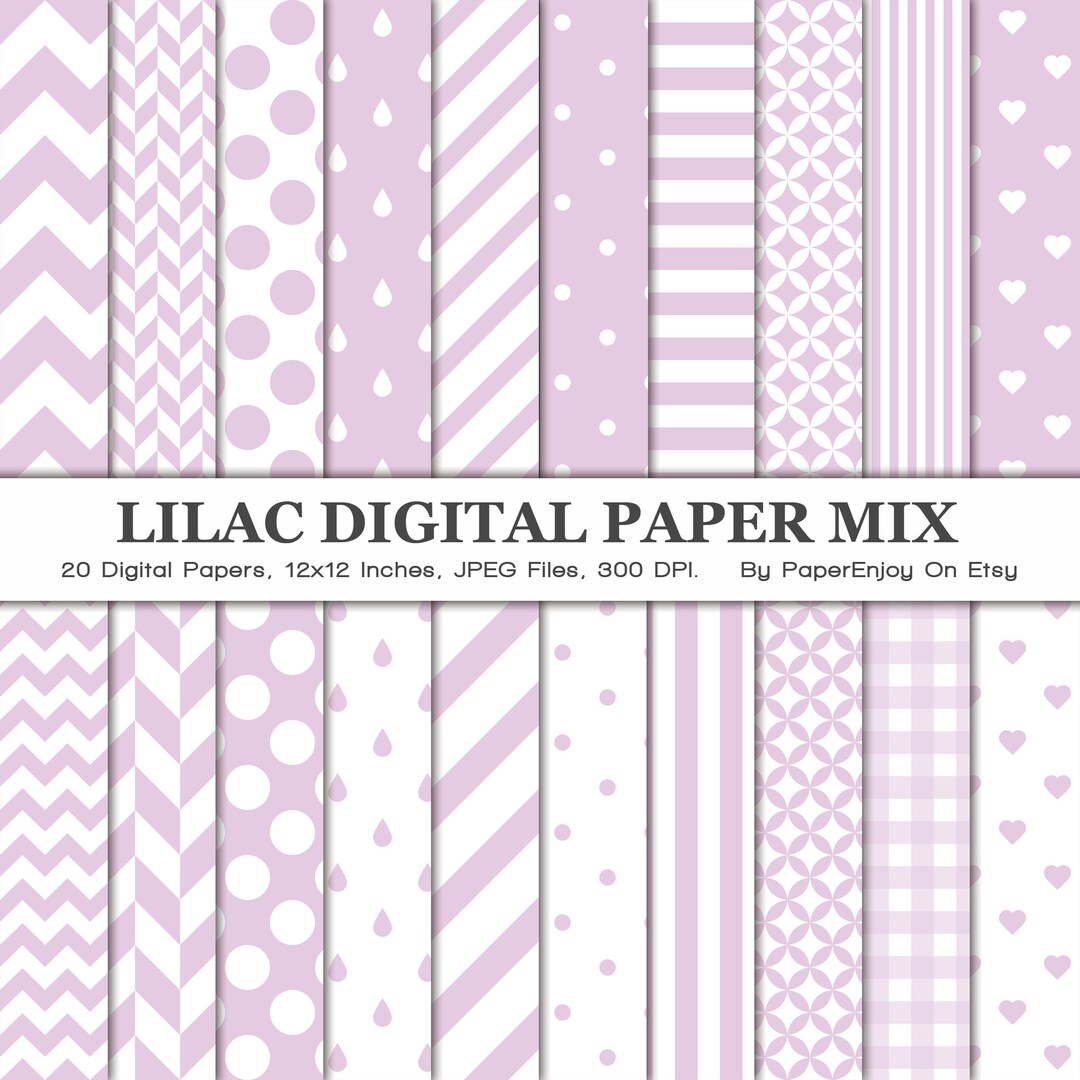 Lilac Digital Paper, Lilac Digital Pattern, Purple Digital Paper, Lilac ...