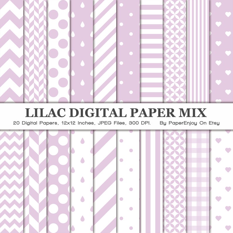 Lilac Digital Paper, Lilac Digital Pattern, Purple Digital Paper, Lilac ...
