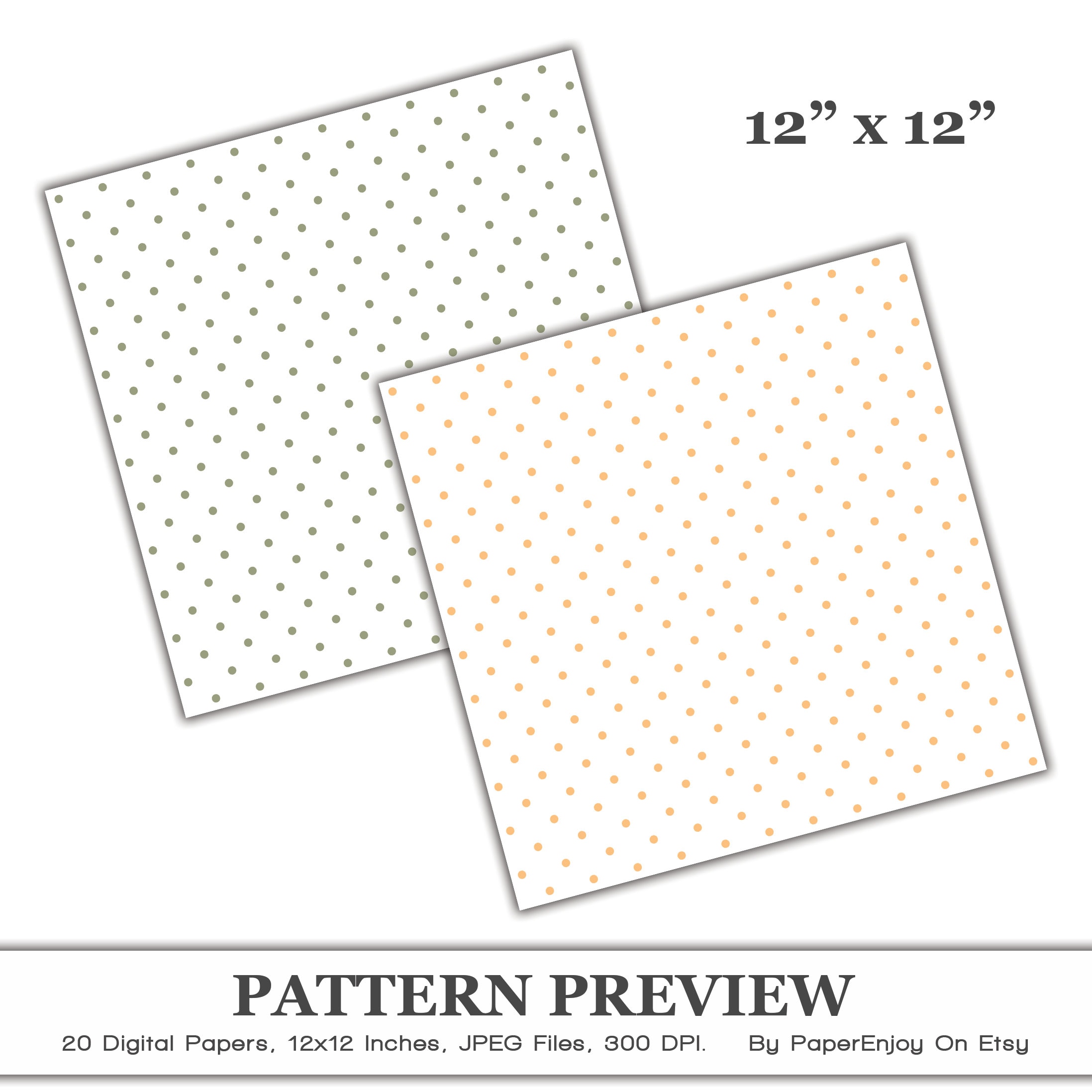 Mini Polka Dots Digital Paper, Polka Dot Digital Paper, Mini Dots Paper ...