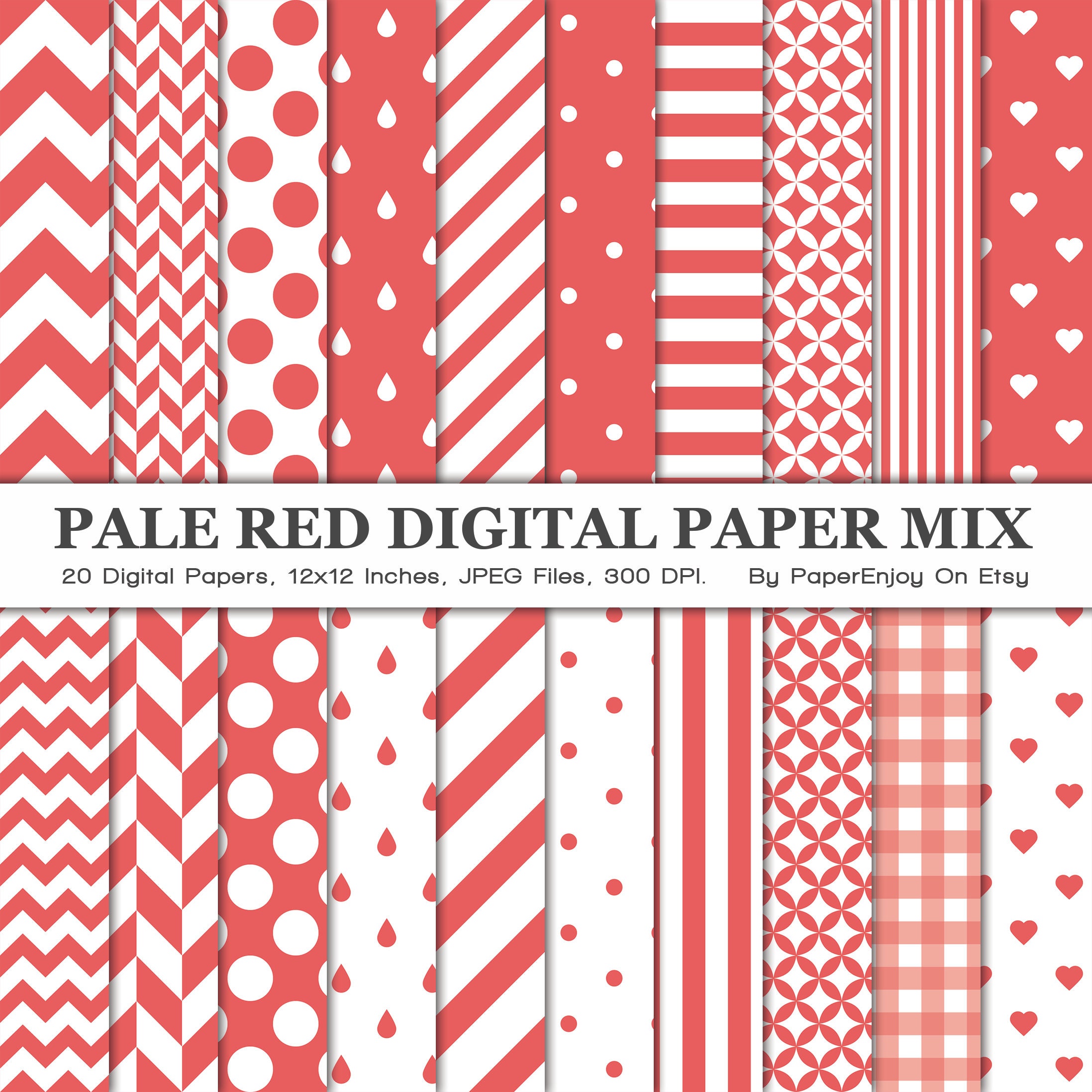 Red Digital Paper, Red Digital Pattern, Red Chevron Paper, Red ...