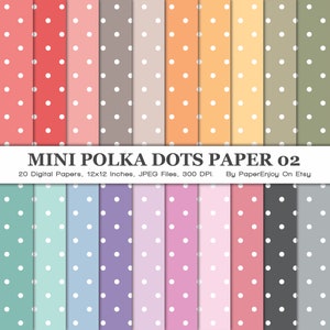 Mini Polka Dot Digital Paper, Polka Dots Digital Paper, Mini Dots Paper ...