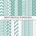 Mint Digital Paper, Mint Digital Pattern, Mint Chevron Paper, Mint ...