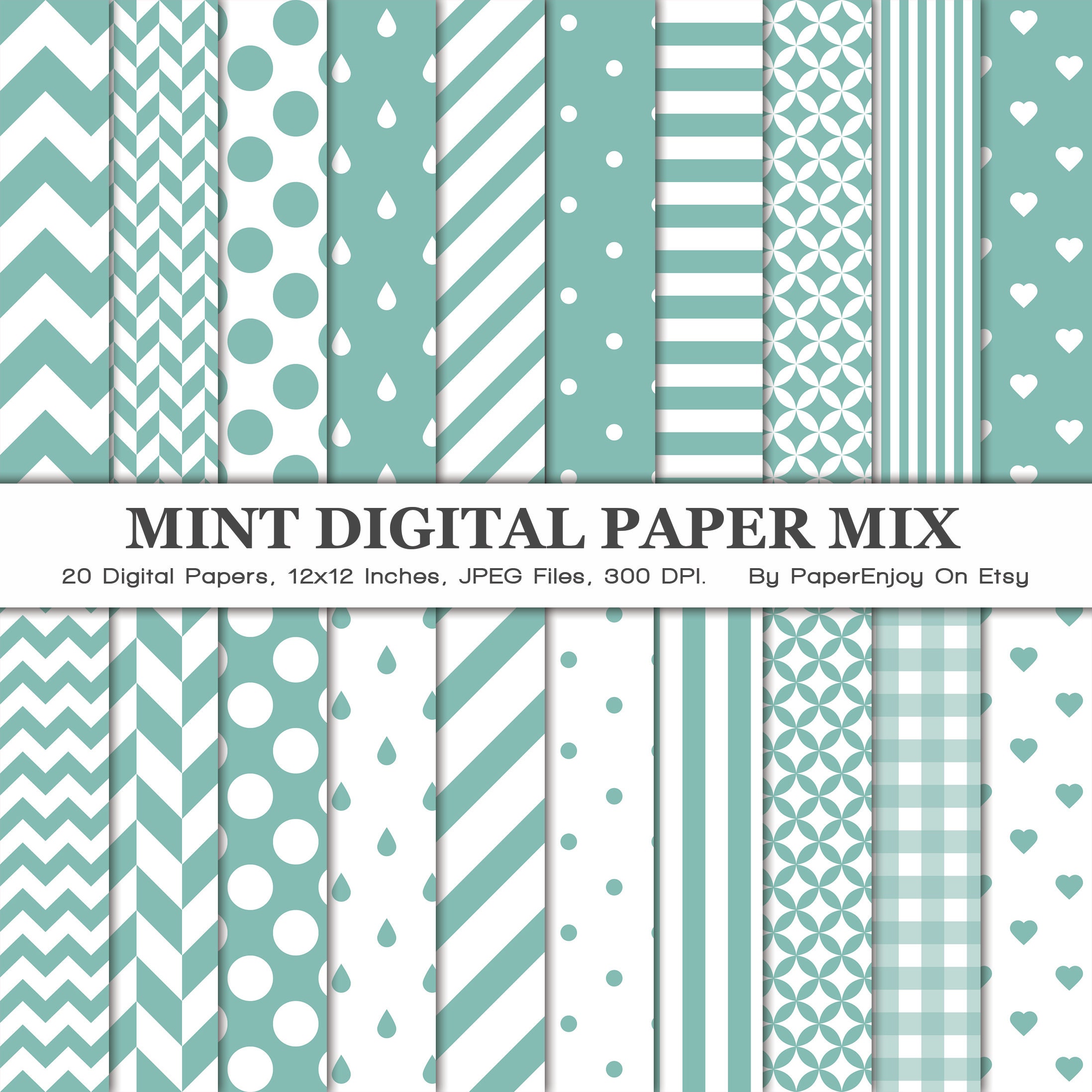 Mint Chevron Pattern