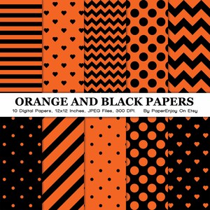 Orange and Black Digital Paper - Orange Digital Paper, Halloween ...