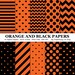 Orange and Black Digital Paper - Orange Digital Paper, Halloween ...