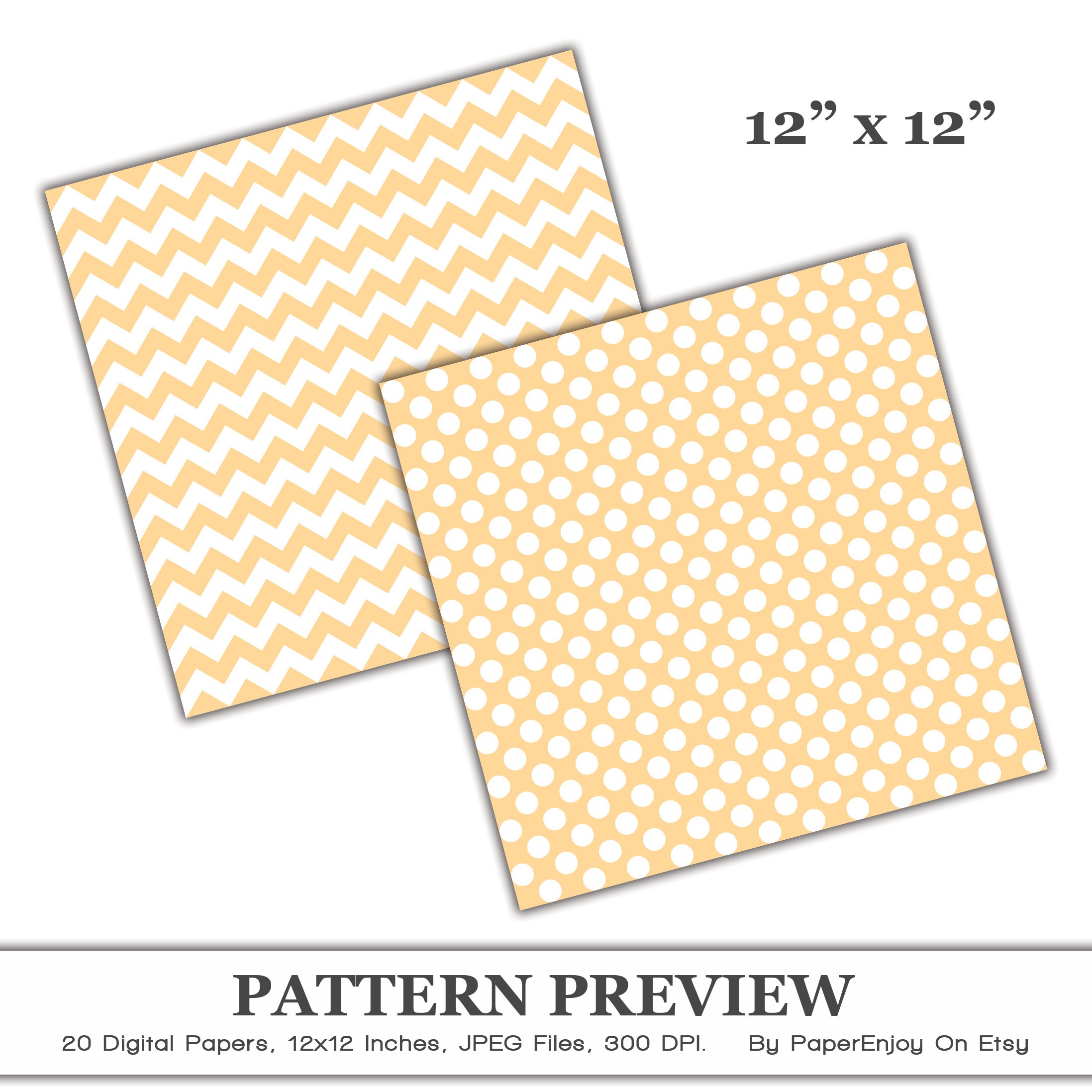 Yellow Digital Paper, Yellow Digital Pattern, Yellow Chevron Paper ...