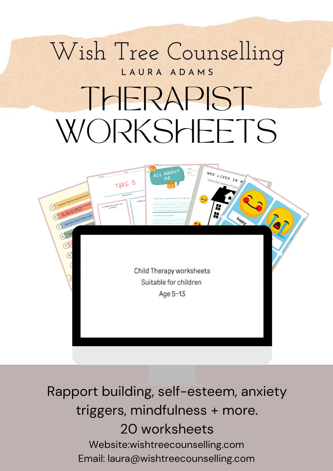 Child Counselling and Play Therapy Worksheets for Therapists - Etsy