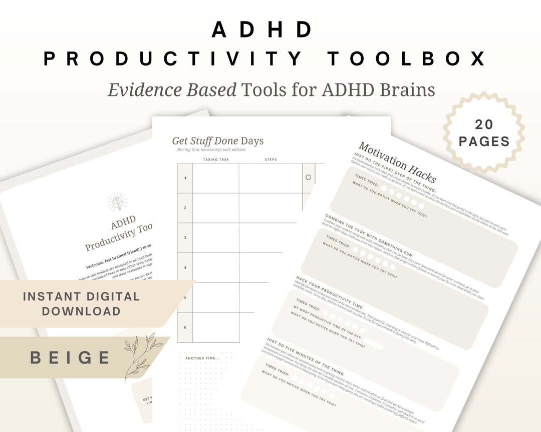 ADHD Productivity Tools ADHD Toolbox: Boost Focus Adhd - Etsy Australia