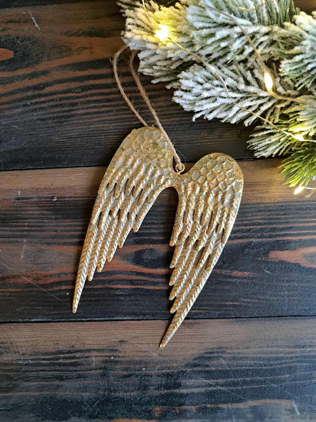 Angel Wings Christmas Ornaments Metal Christmas Tree Decoration Angel ...