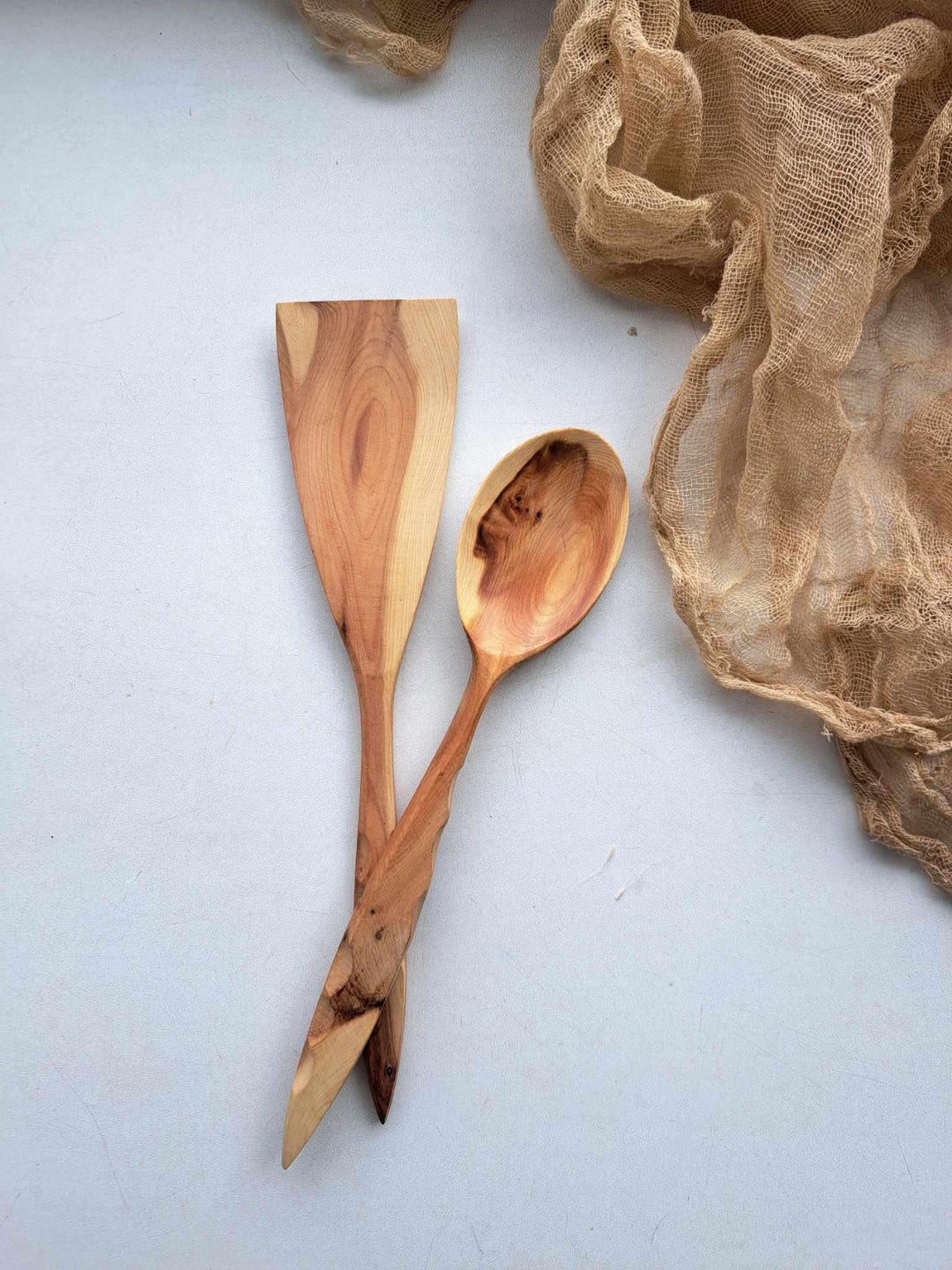 Juniper Spoon and Spatula Set for Kitchen Wooden Kitchen Utensils Set ...
