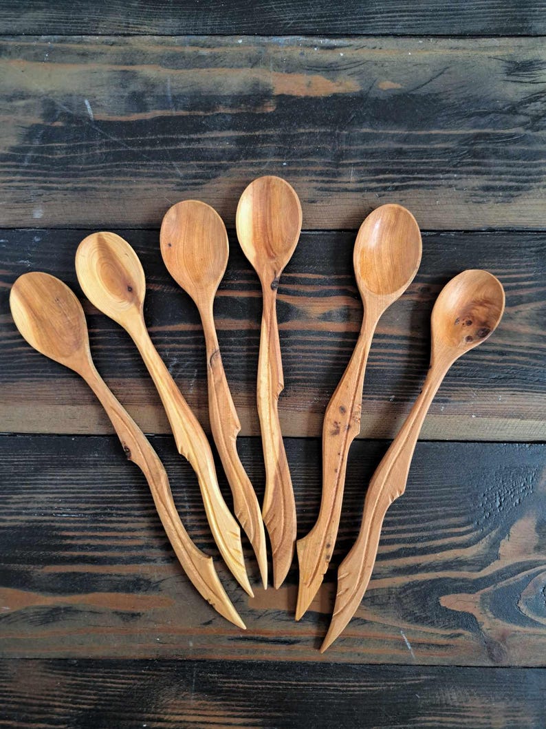 Juniper Spoon for Kitchen Wooden Kitchen Utensils Rustic Juniper Wood ...