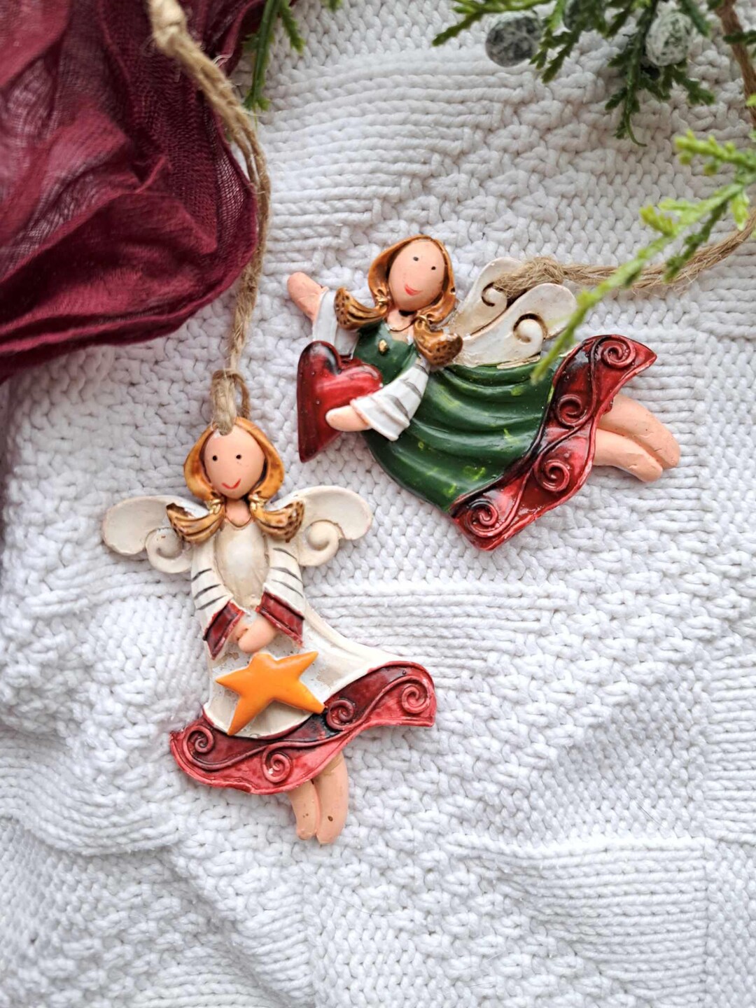 Angel Christmas Ornaments Ceramic Christmas Tree Decoration Angel ...