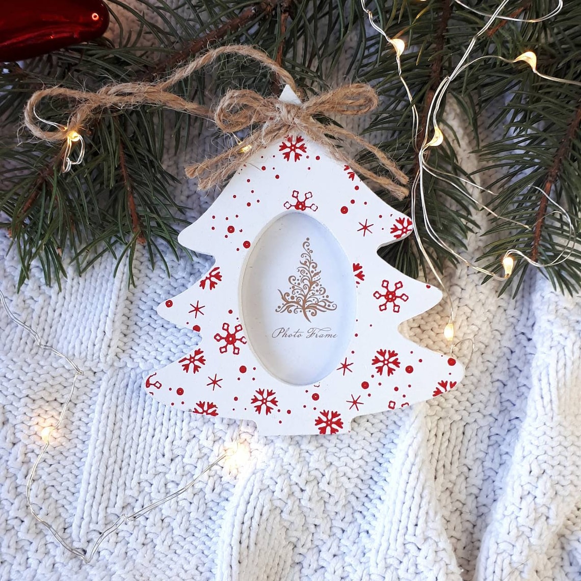 Photo Christmas Ornament Photo Frame Wood Ornament - Etsy
