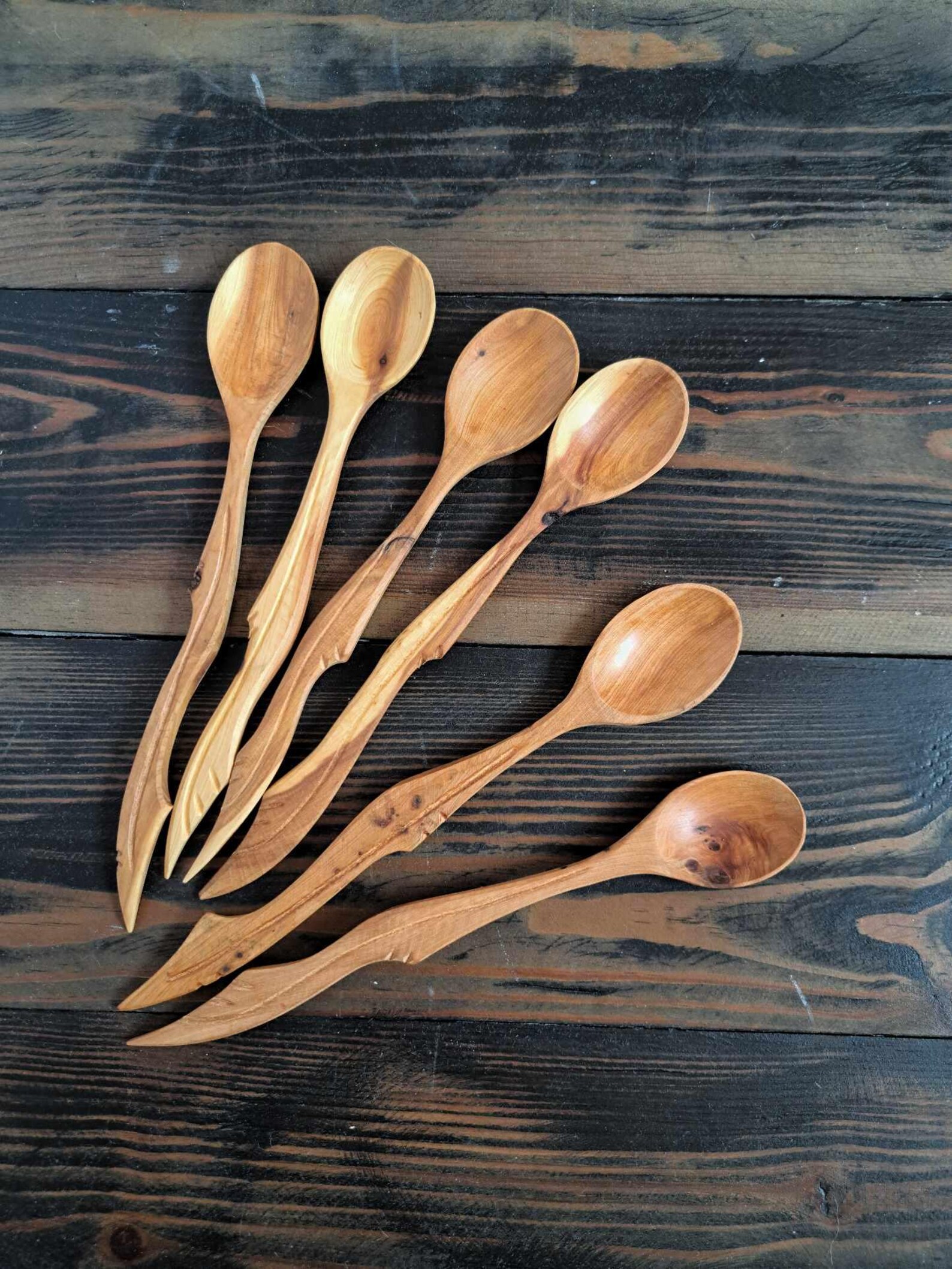 Juniper Spoon for Kitchen Wooden Kitchen Utensils Rustic Juniper Wood ...