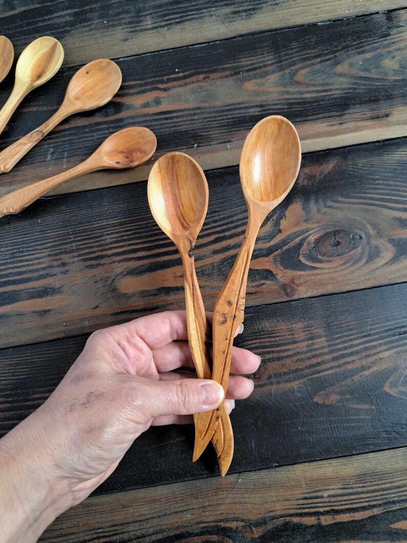 Juniper Spoon for Kitchen Wooden Kitchen Utensils Rustic Juniper Wood ...