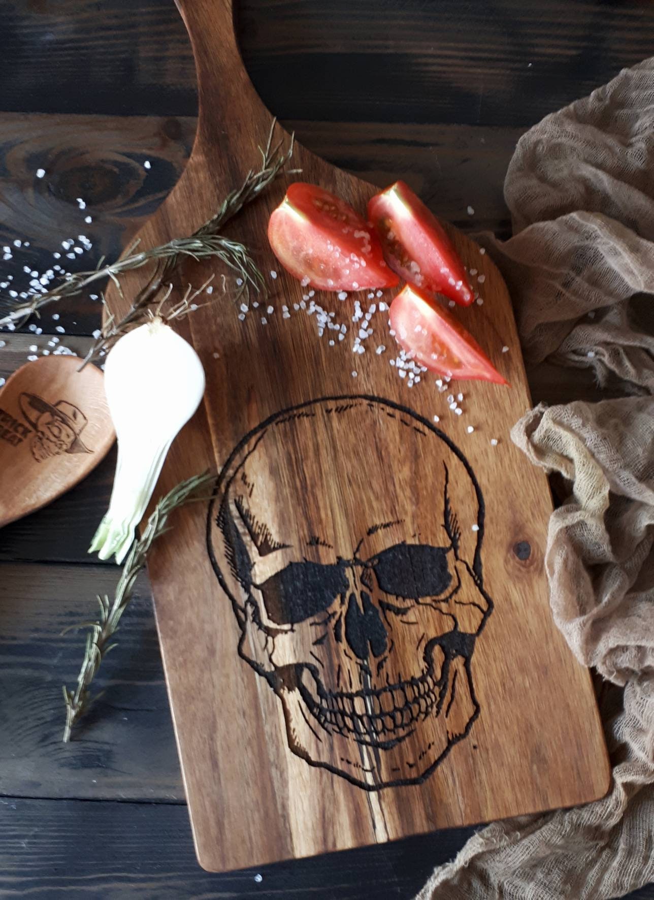 Horror Skull Skeleton Cutting Board Creepy Halloween Decor Halloween ...