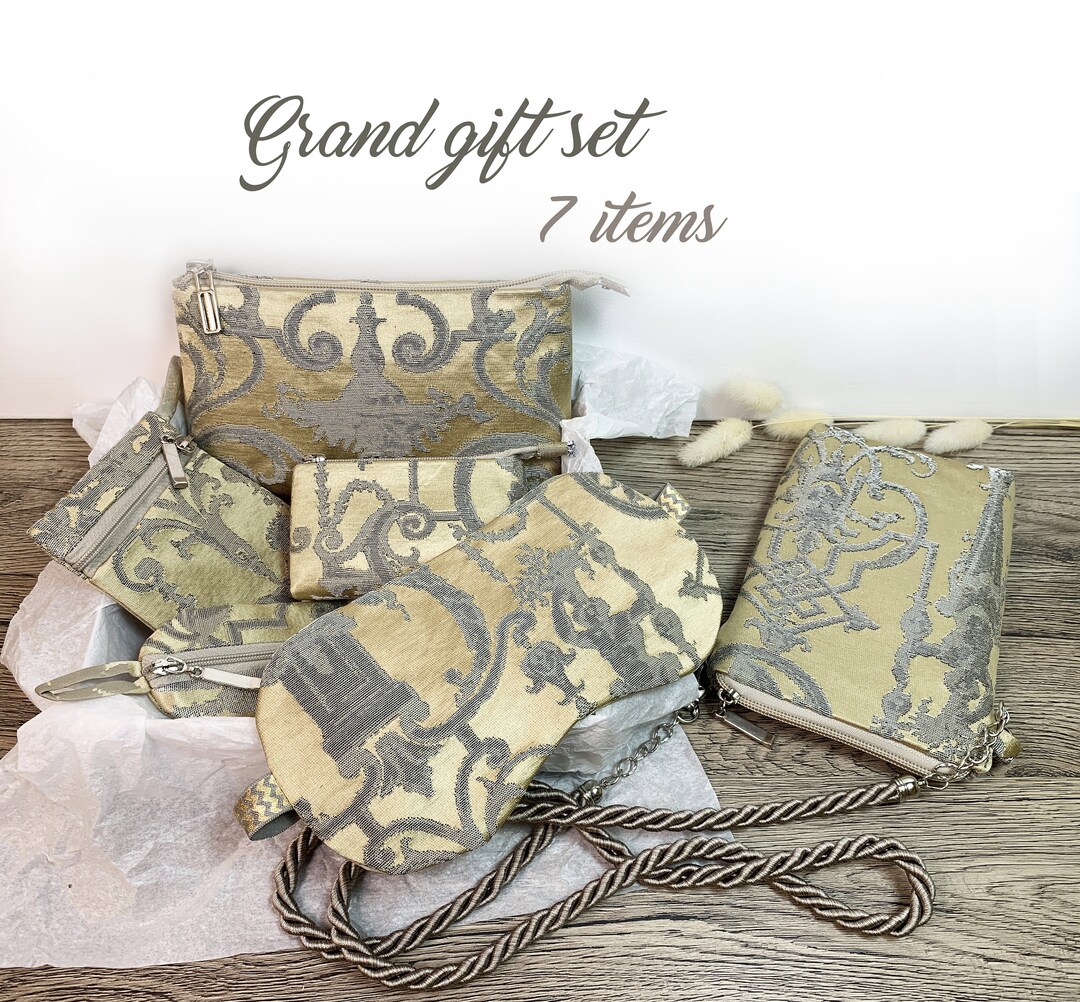 Golden Gift Set, Grand Gift Set for Her, Set of Small Handmade Bags ...