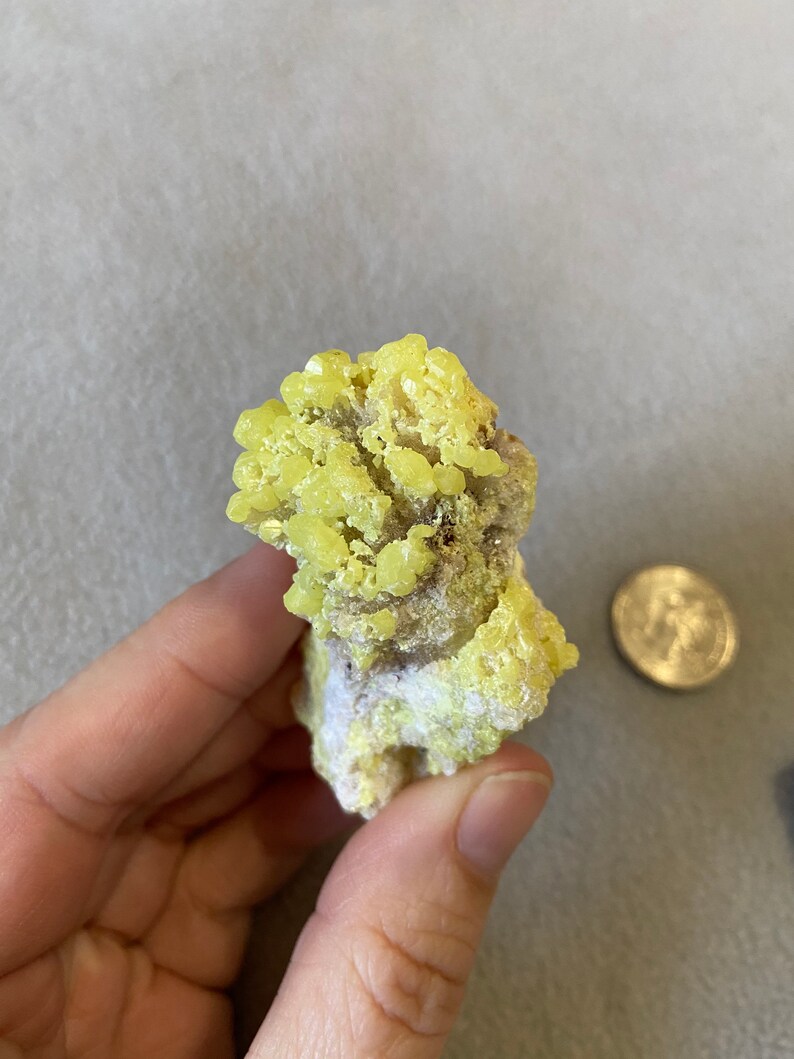 Sulfur Specimen on Quartz Matrix - Etsy