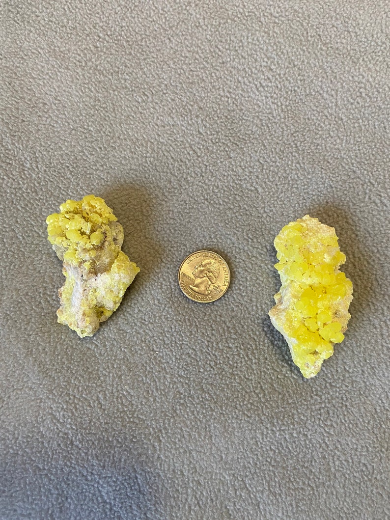 Sulfur Specimen on Quartz Matrix - Etsy