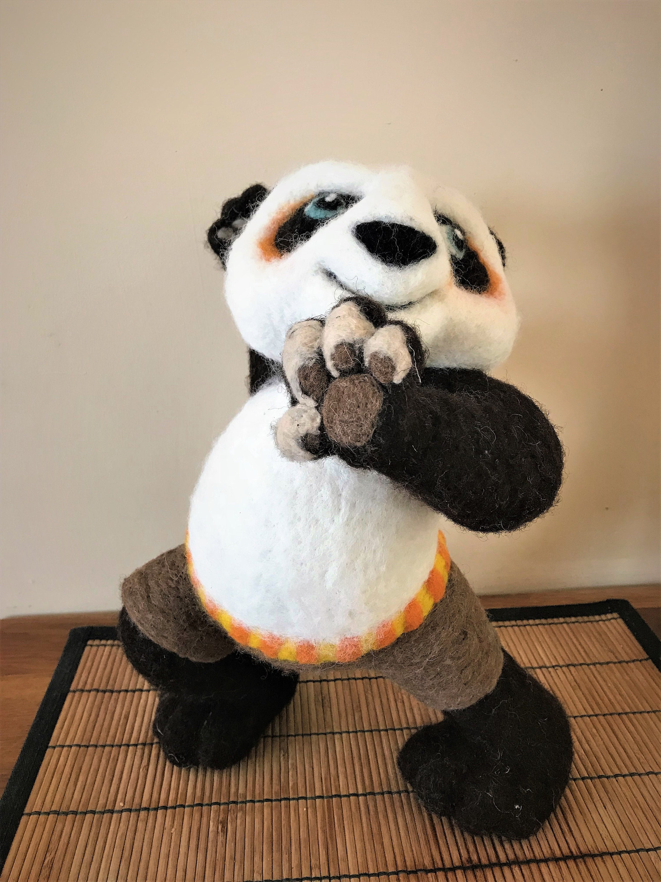 Needle Felted "kung Fu Panda"/felted Panda/realistic Panda/unique ...