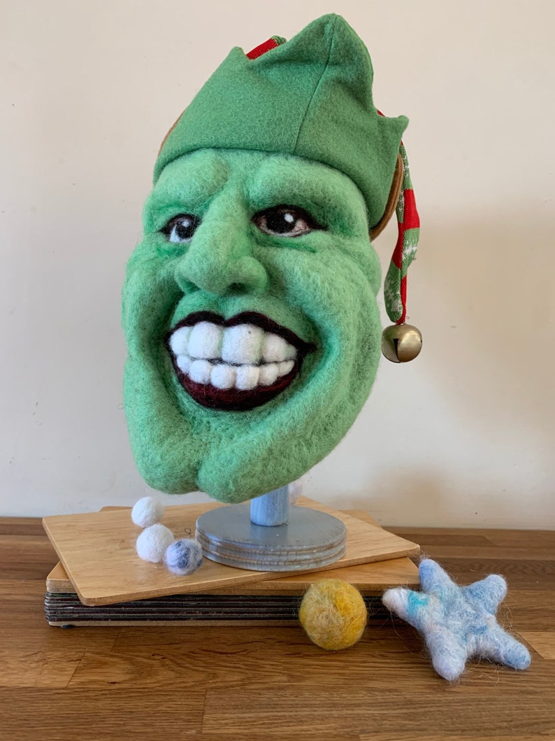 Needle Felted Comedian Mask/10.5in/funny Sculpture/souvenir/original ...