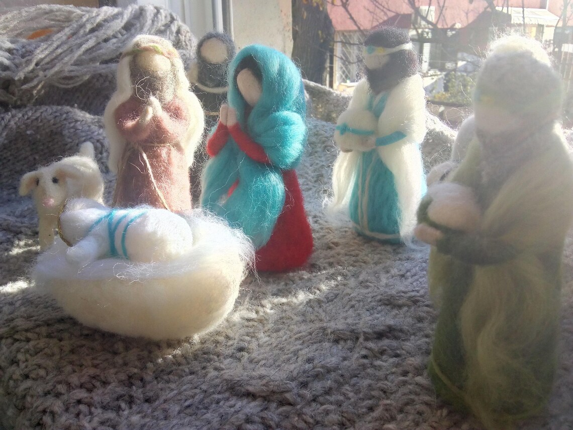 Needle Felted Nativity Set ,nativity-waldorf,felted FULL Nativity Set ...
