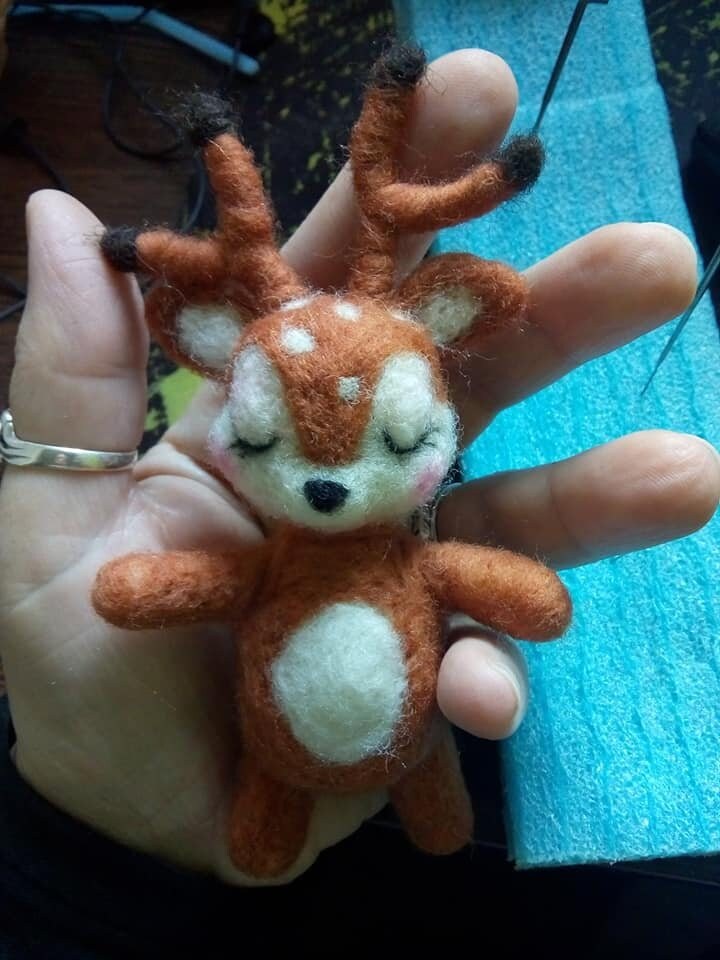 Needle Felted Reindeer Reindeer Miniature Christmas - Etsy Canada