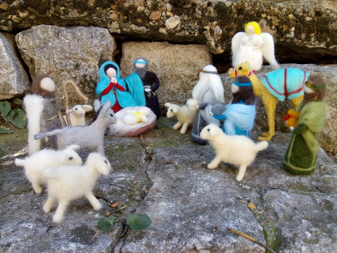 Needle Felted Nativity Set ,nativity-waldorf,felted FULL Nativity Set ...