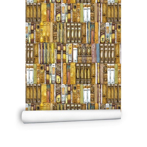 Vintage Library Wallpaper - Etsy
