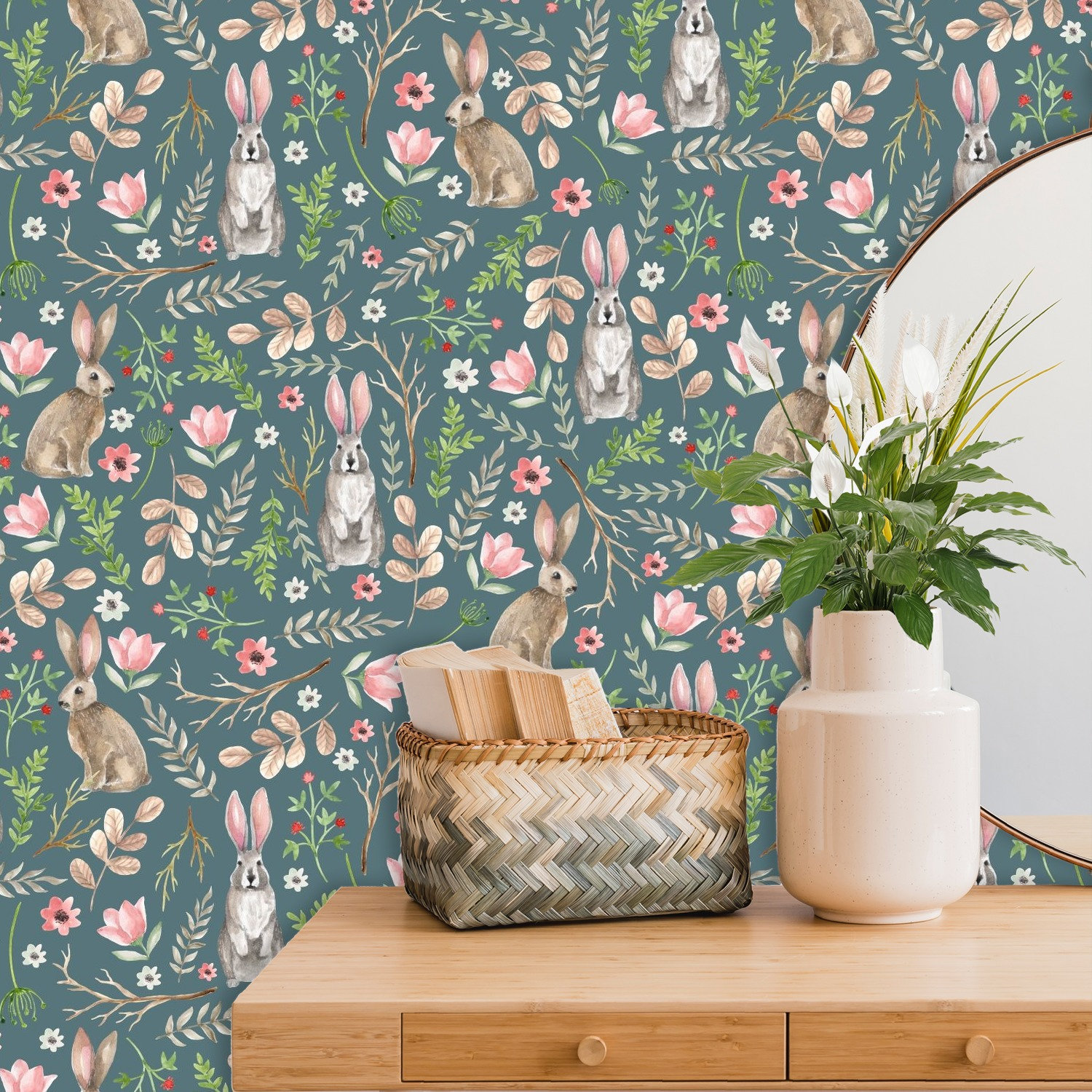Fox Rabbit Wallpaper - Etsy