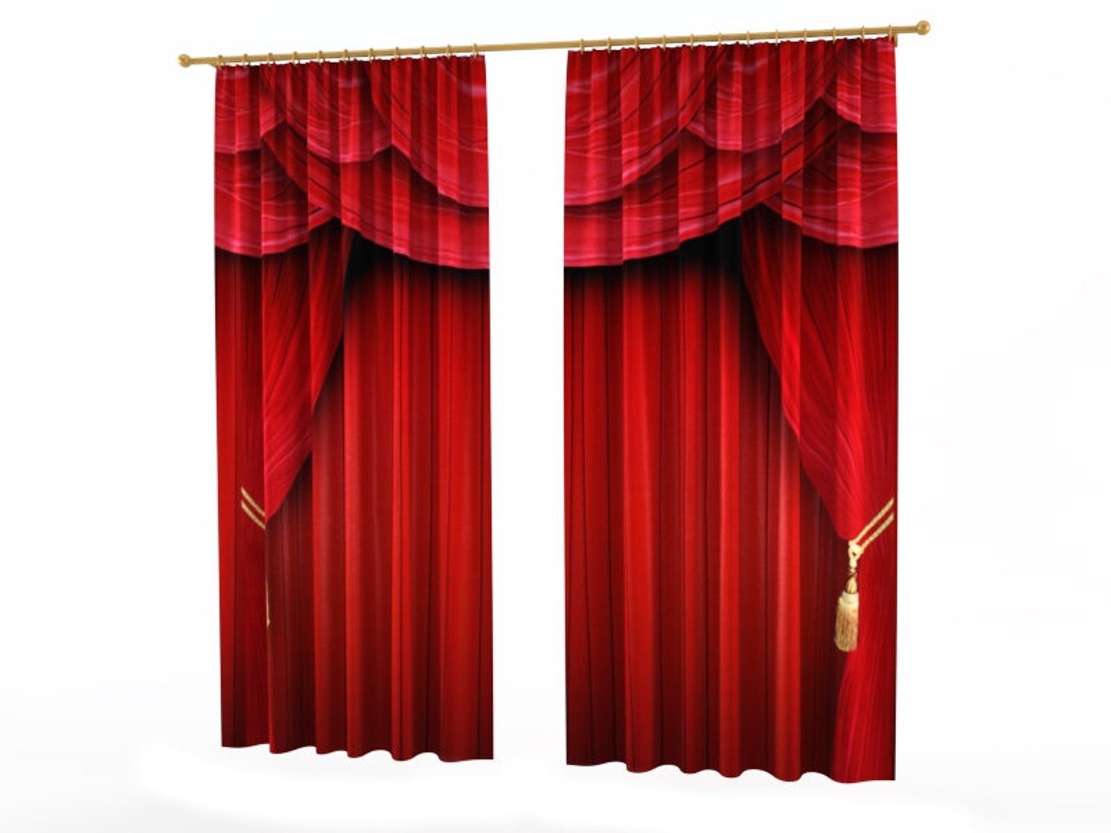 Red Curtains for Bedroom Living Room Curtain Panels Scene - Etsy