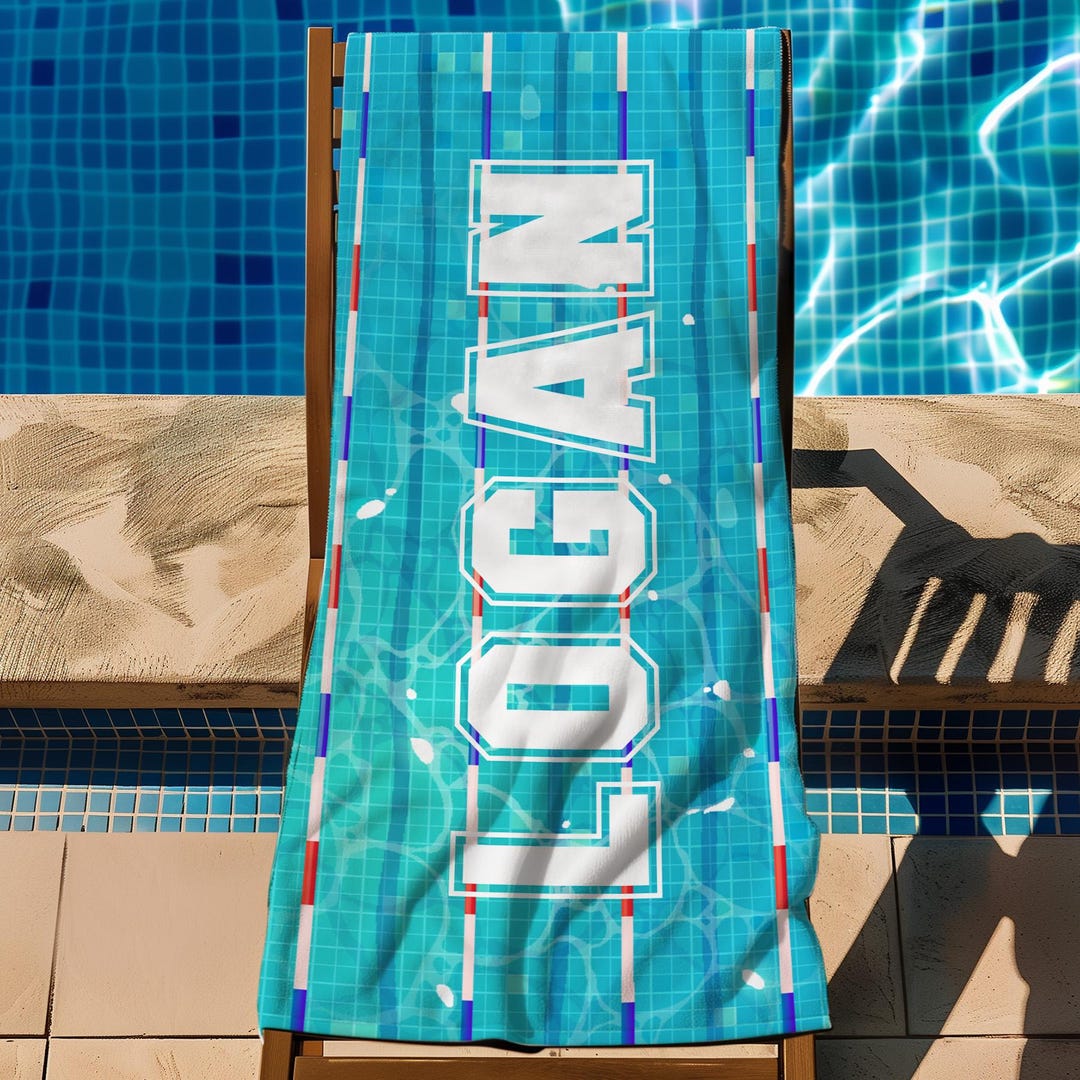 Swim Team Custom Sport Beach Towel, Swimming Team Gifts Pool Towel ...