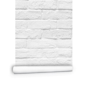 White Brick Removable Wallpaper Geometric Peel and Stick Wall Paper for ...