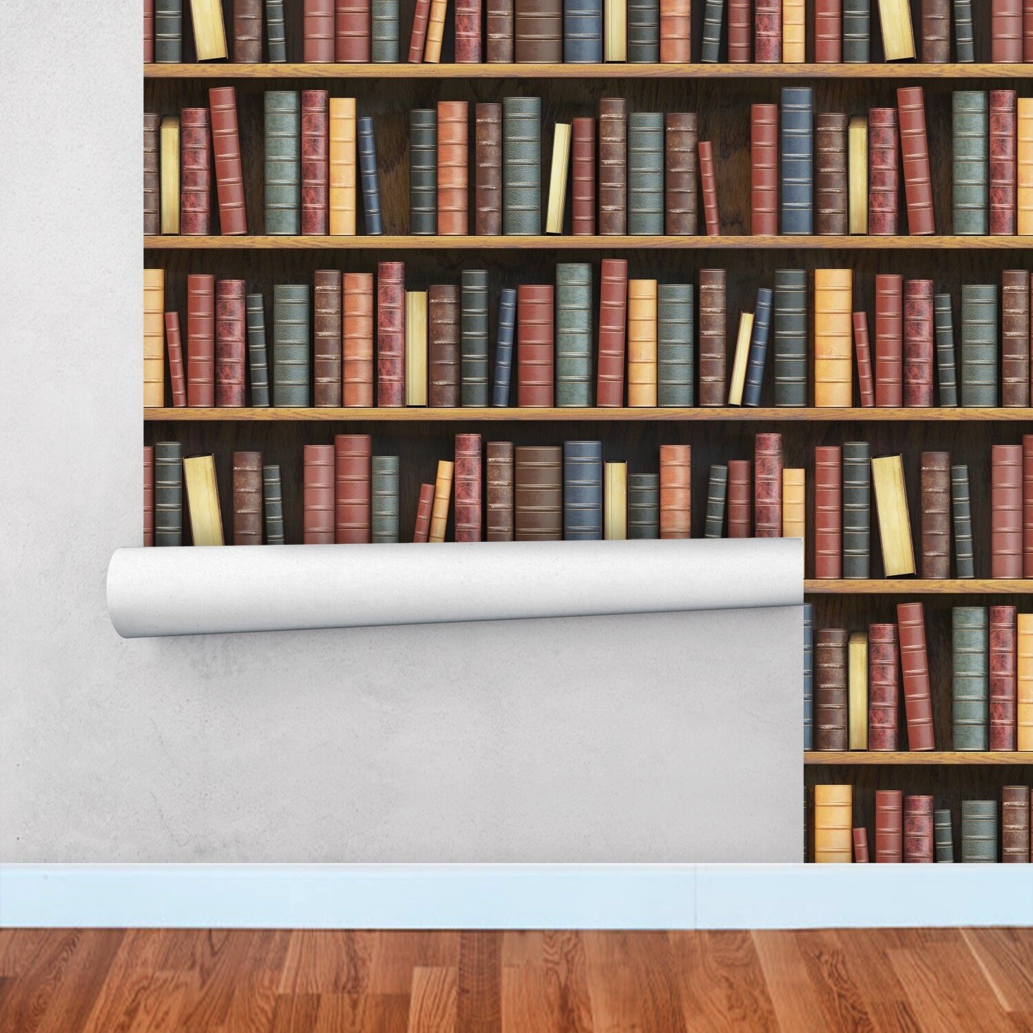 Book Removable Wallpaper Library Peel and Stick Wall Paper | Etsy